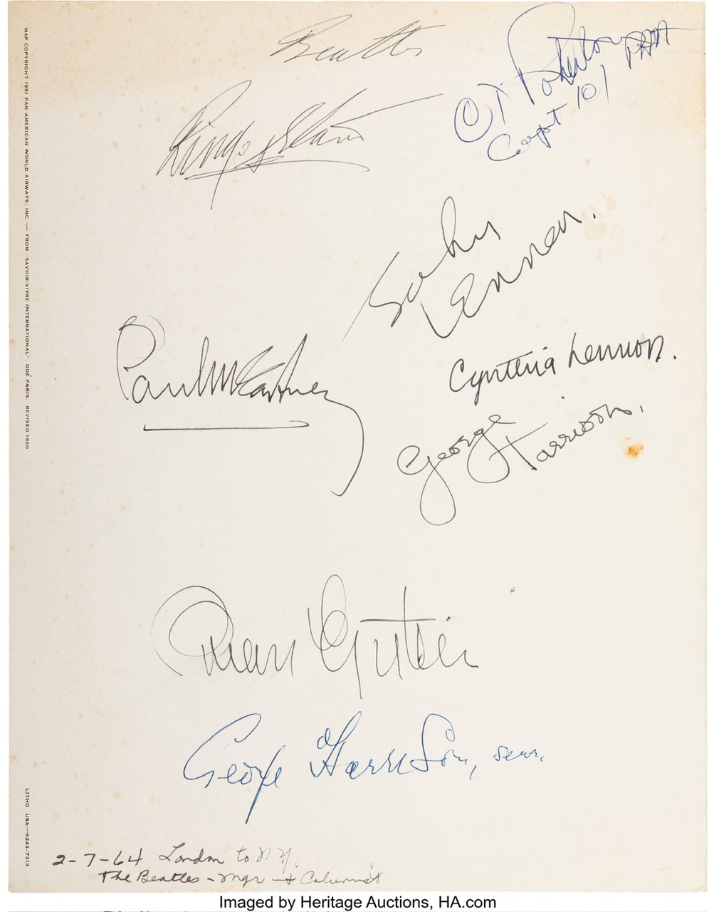 A Historic Gathering of Beatles Signatures For Auction